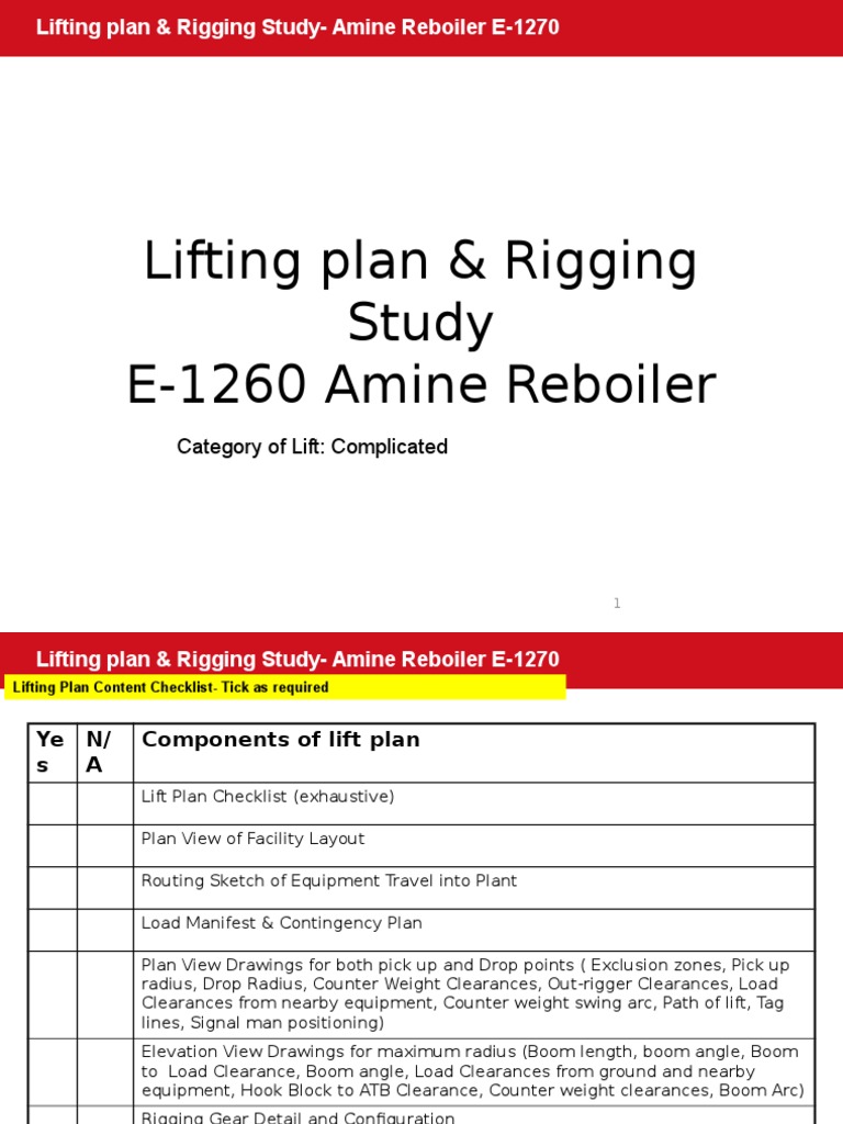 Lifting Plan and Rigging Stu | PDF | Crane (Machine) | Elevator