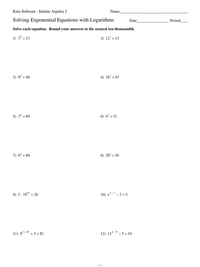 Exponential Equations PDF | PDF