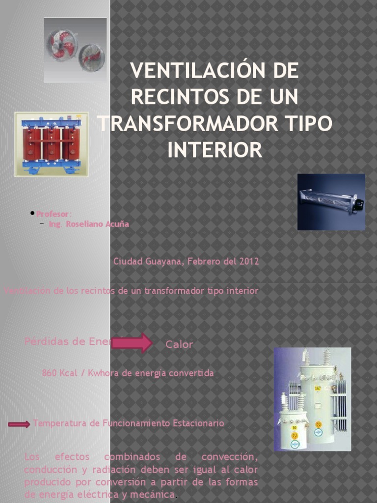 Ventilación En Salas De Transformadores Pdf Transformador