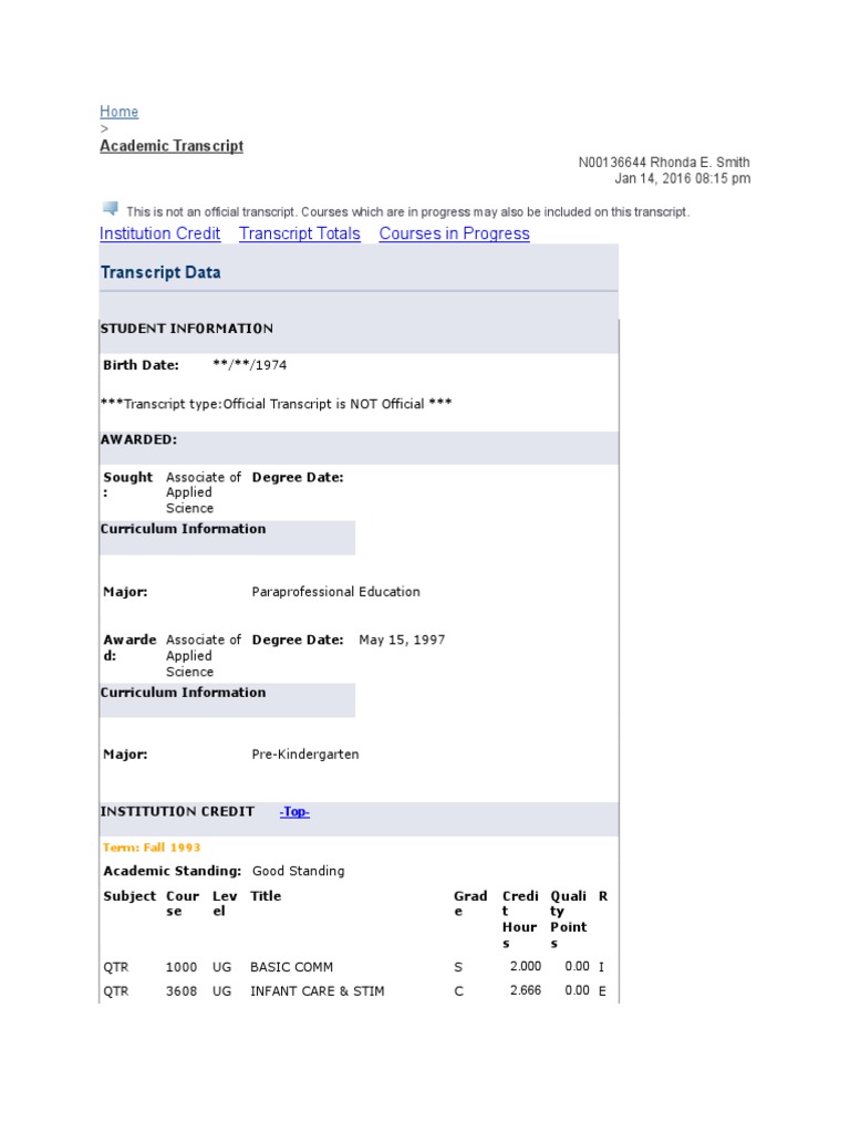 NSCC Transcript | PDF | Academia | Pedagogy