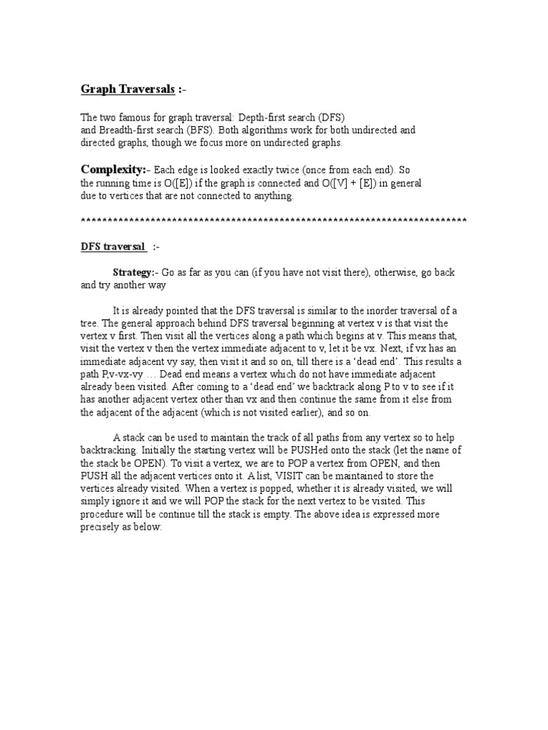 Dfs Bfs Algorithms Algorithms And Data Structures