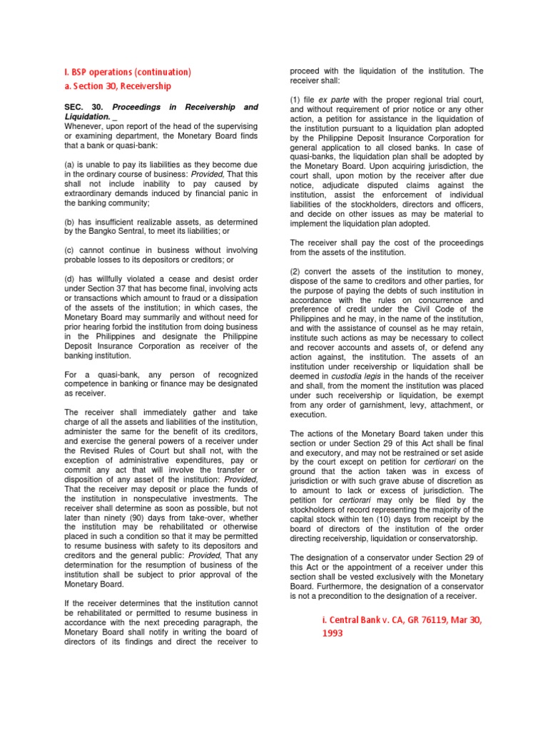 Banking Provisions Nov24 | PDF | Foreign Exchange Reserves | Receivership