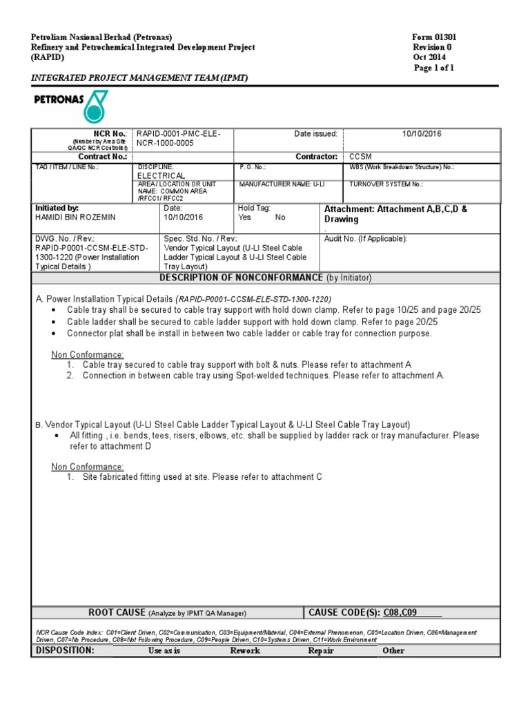 NCR Template | PDF | Engineering | Business