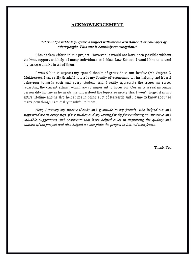 Acknowledgement | PDF | Quantitative Research | Qualitative Research