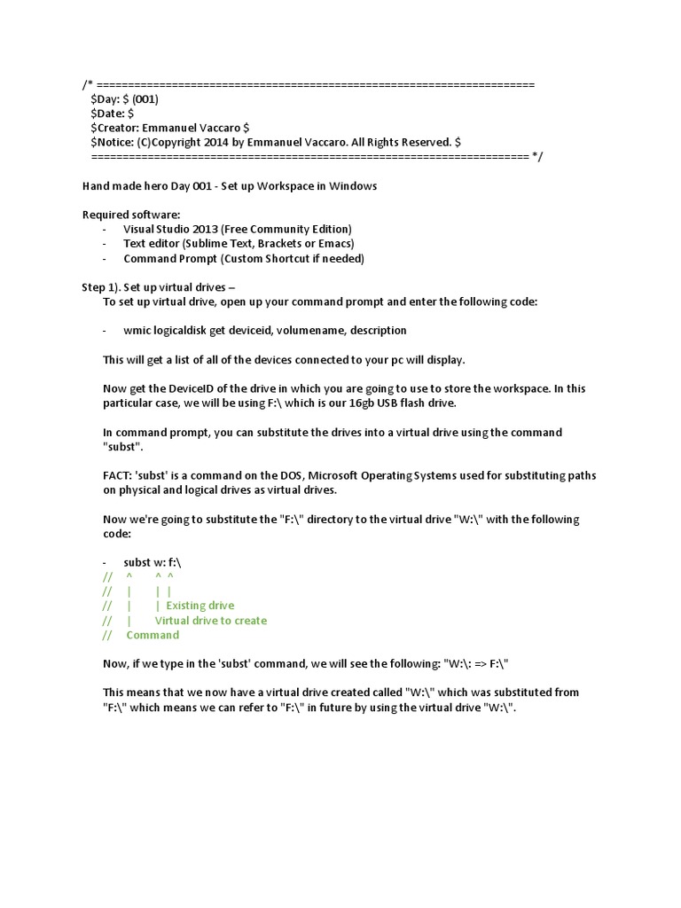 Setting Up Handmade Hero Workspace | PDF | Command Line Interface ...