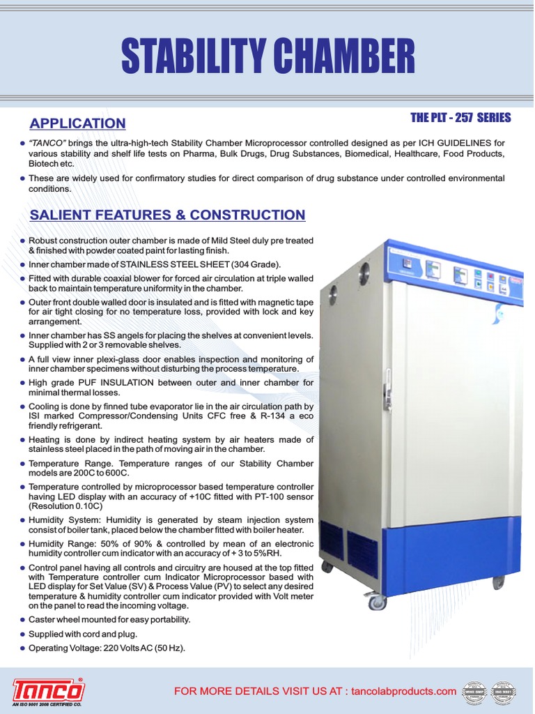 Tanco Lab Products - Stability Chamber | PDF | Hvac | Air Conditioning