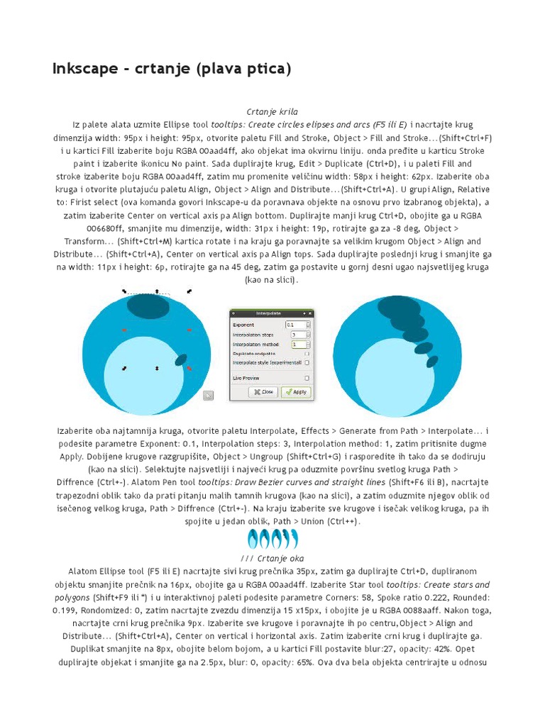 Inkscape - Crtanje - Plava Ptica | PDF