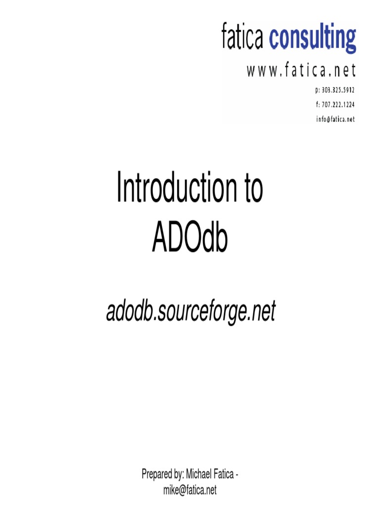 ADOdb | PDF | Databases | Information Technology Management