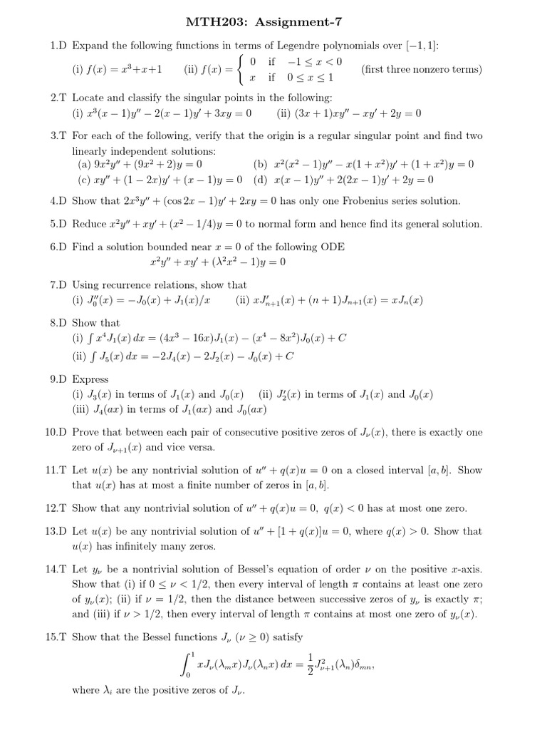 MTH203: Assignment-7 | PDF