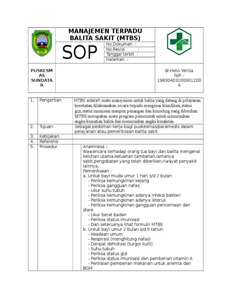 Sop MTBS | PDF