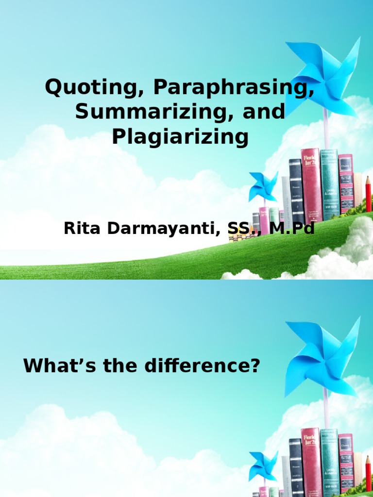 Quoting Paraphrasing Summarizing Plagiarism PD Group 2 | PDF | Osiris ...