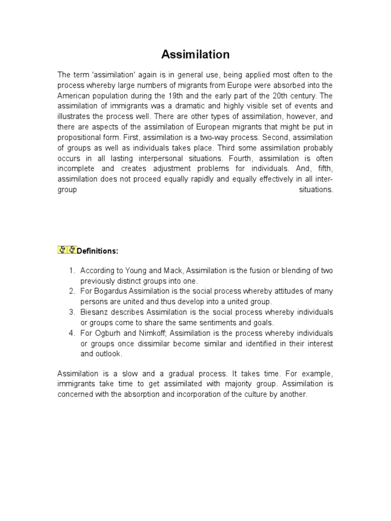 Understanding Assimilation Processes | PDF