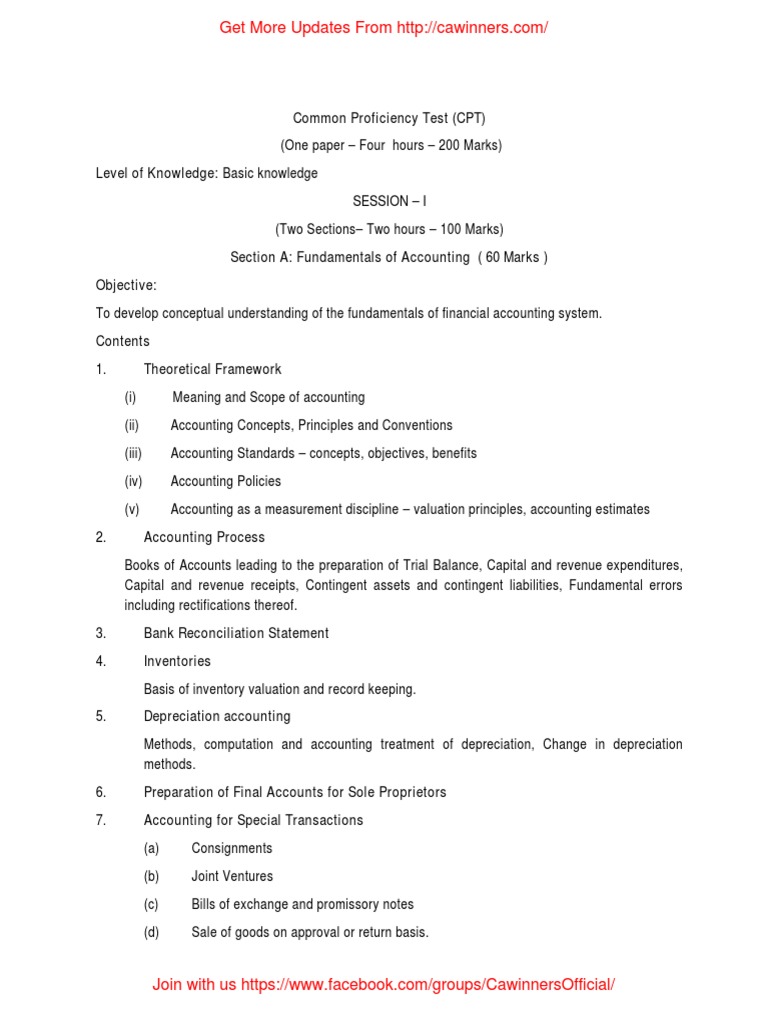 Accounts Syllabus | PDF