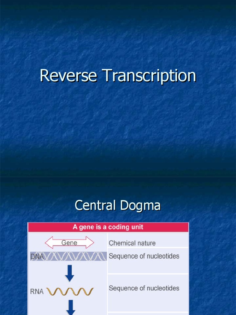 Overview of Reverse Transcription Process | PDF | Reverse Transcriptase ...