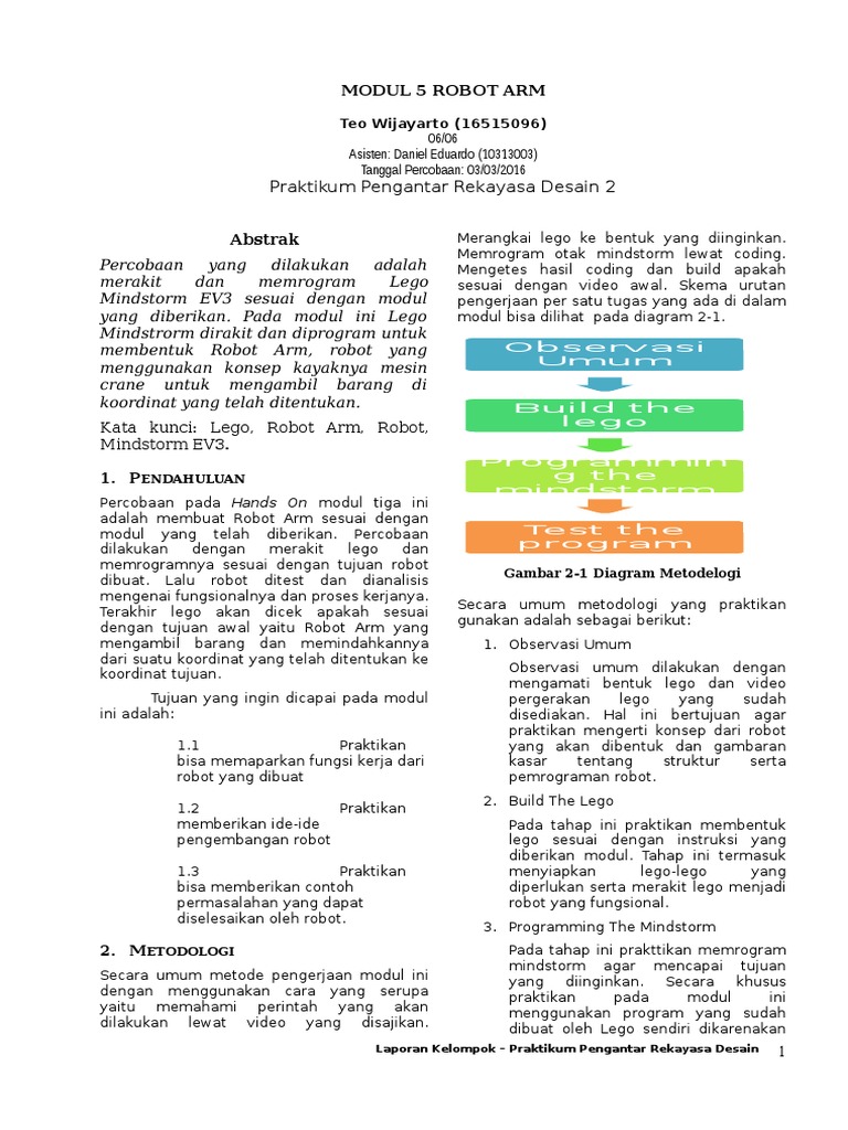 Modul 5 Robot Arm Lego Mindstorm Ev 3 Pdf
