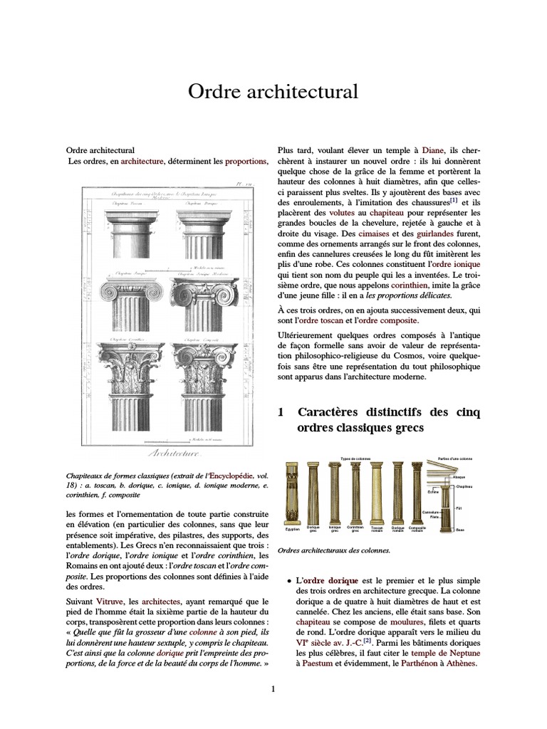 Ordre Architectural | PDF | Antiquité classique | Grèce