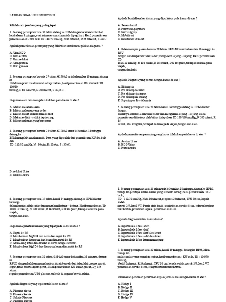 Latihan Soal Uji Kompetensi | PDF