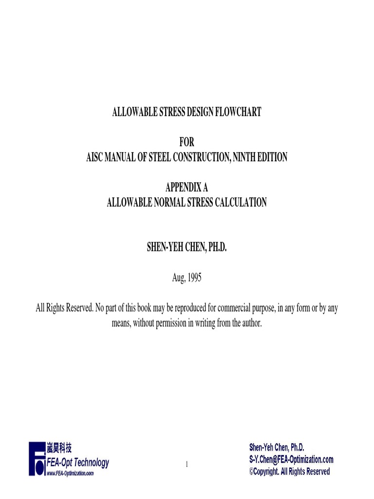 Allowable Stress Design Flowchart For AISC Manual For Steel ...