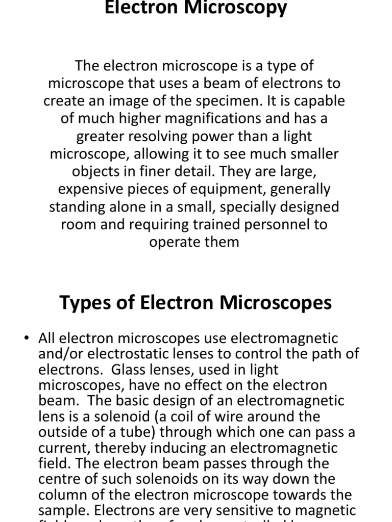 Electron Micros | PDF | Scanning Electron Microscope | Transmission Electron Microscopy