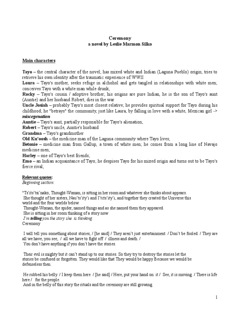 Ceremony Handout | PDF | Native Americans In The United States | Traditions