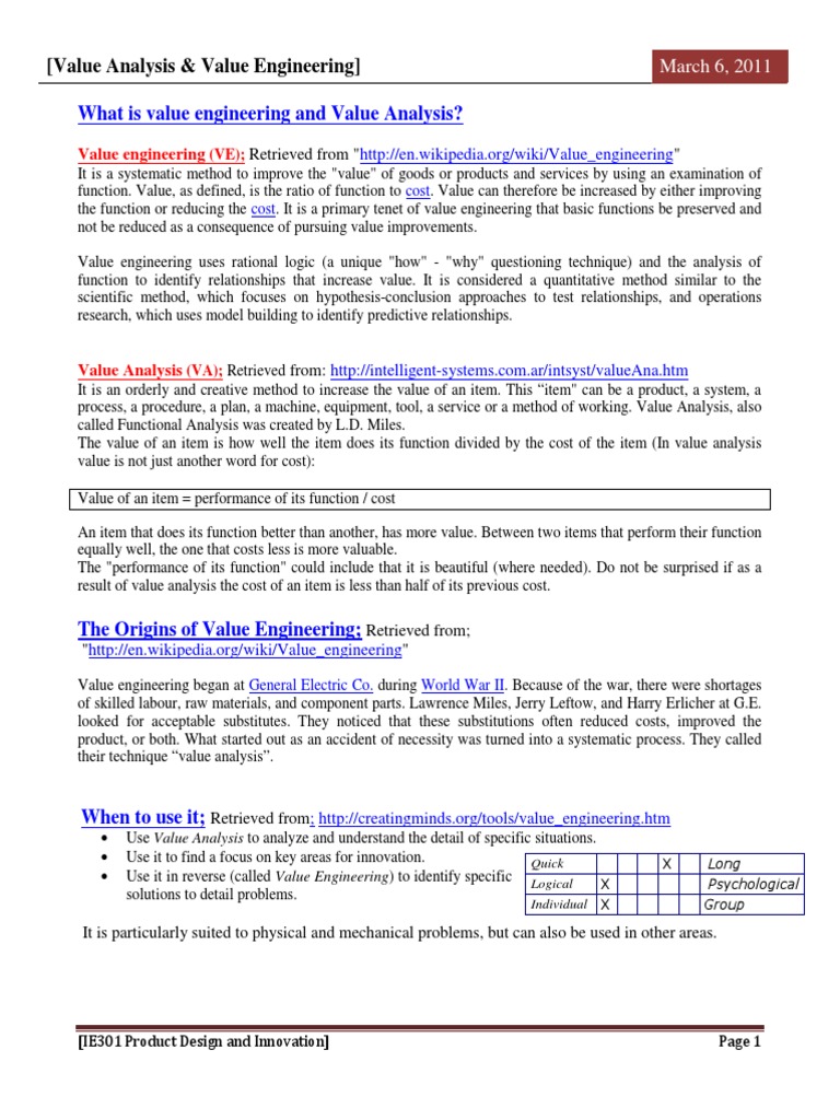 Value Engineering & Analysis Guide | PDF | Cognitive Science | Cognition