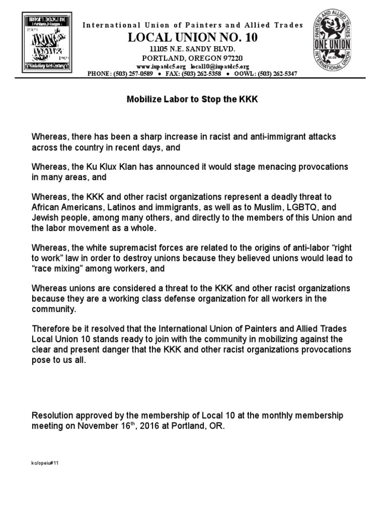 Iupat Local 10 Resolution 1 16 16 2 | PDF