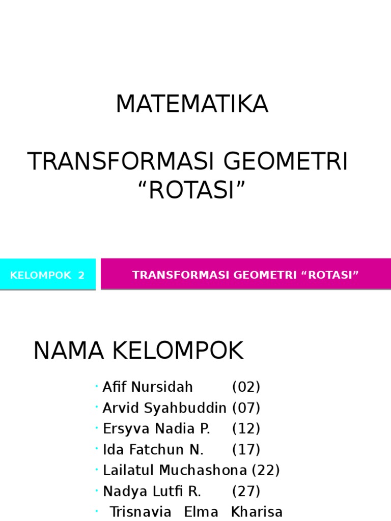 Pengertian dan Rumus Rotasi Geometri | PDF