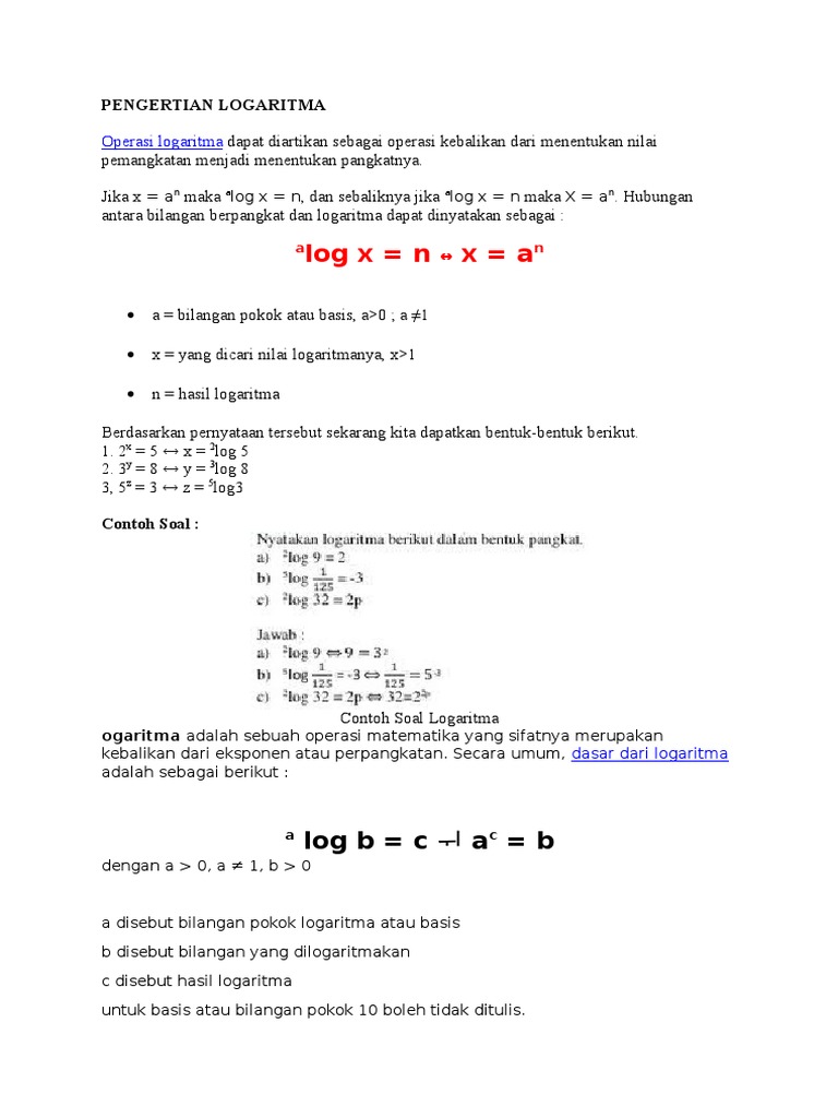 Pengertian Logaritma | PDF