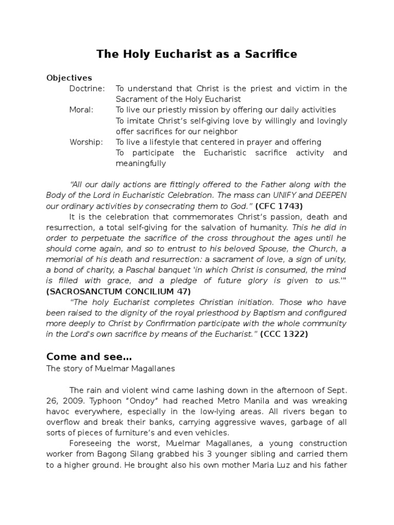 Eucharist | PDF | Sacrifice | Eucharist