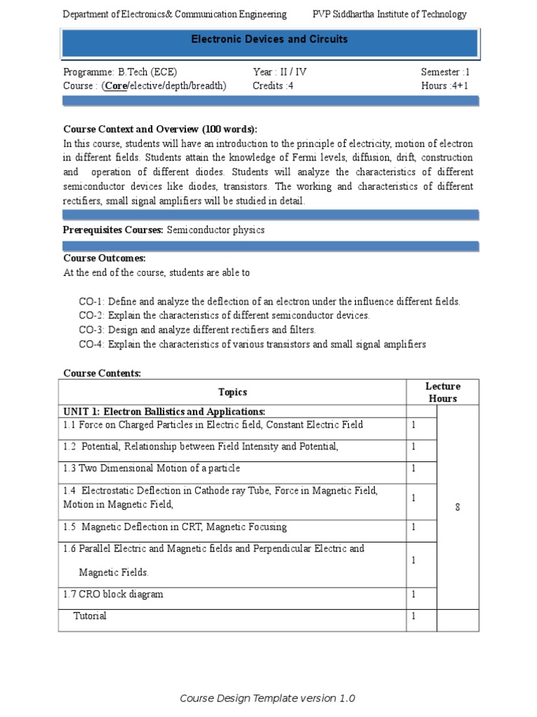 EDC-R10 Course Template | Download Free PDF | Transistor | Diode