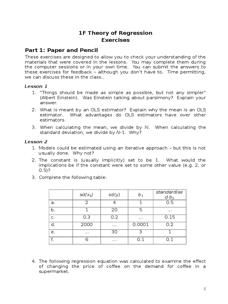 1 e Exercises | PDF | Statistical Power | Regression Analysis