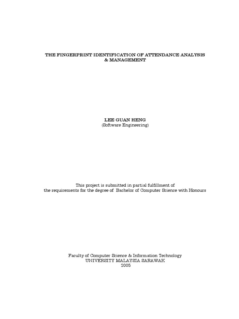 The Fingerprint Identification of Attendance Analysis & Management (24 ...