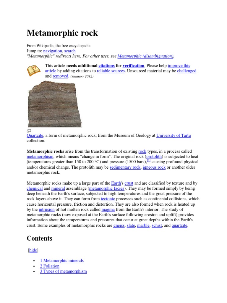 Metamorphic Rock: "Metamorphic" Redirects Here. For Other Uses, See ...