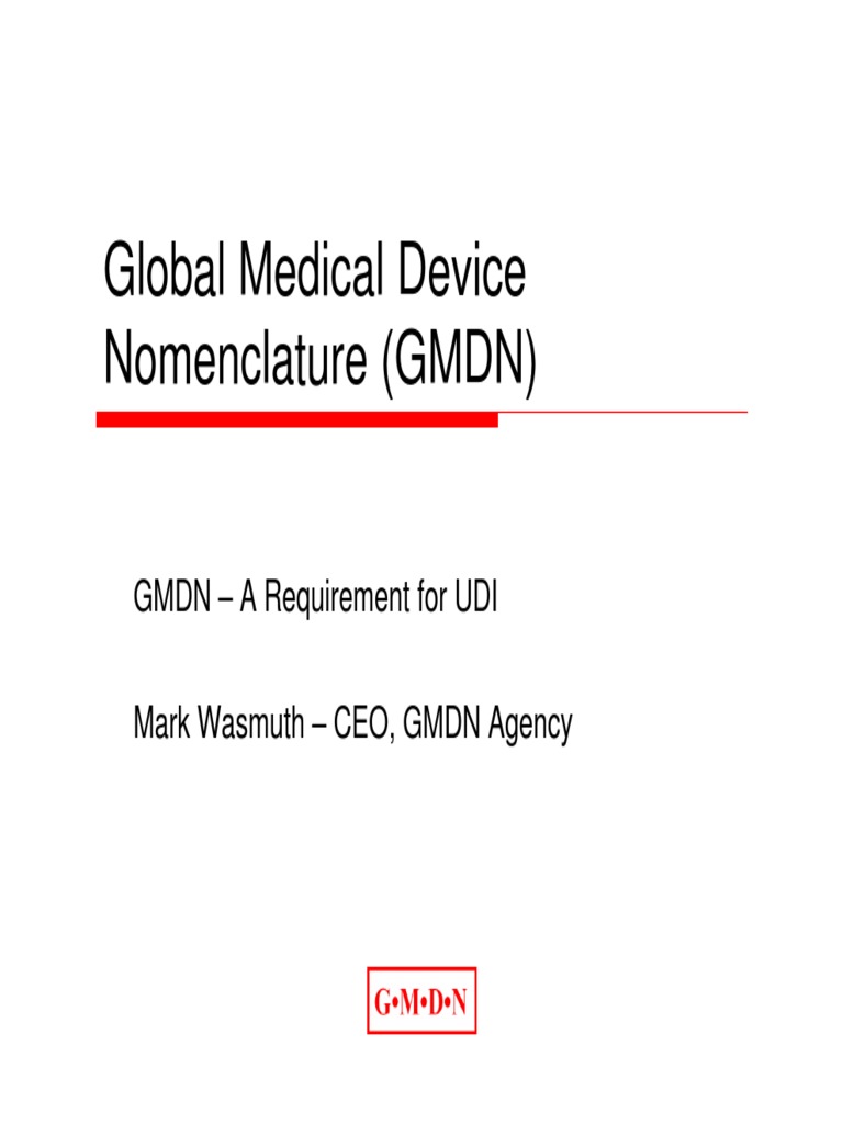 Gudid GMDN | PDF | Medical Device | Food And Drug Administration