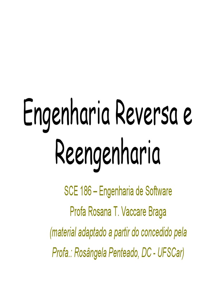 Engenharia Reversa PDF | PDF | Engenharia | Linguagem de programação