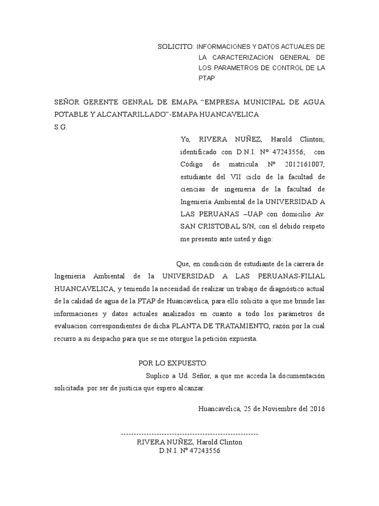 Solicitud Emapa Actual | PDF