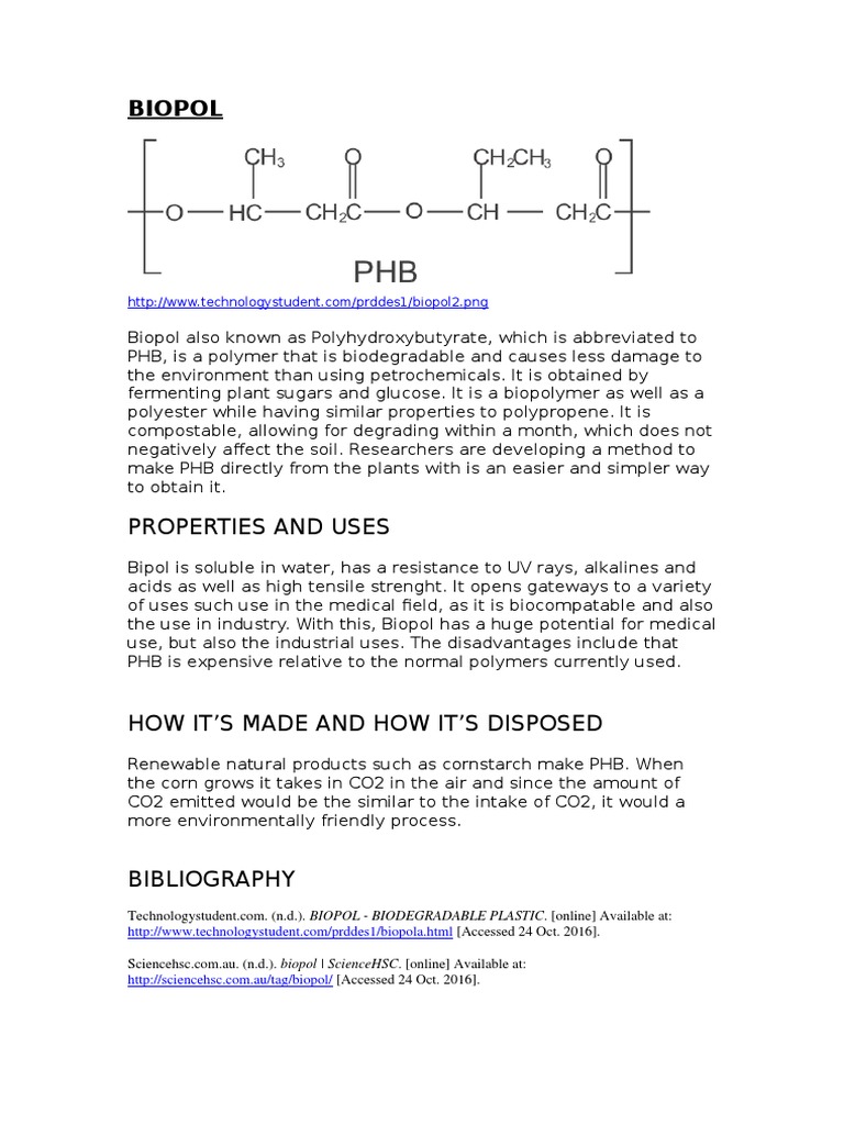 BIOPOL | PDF | Polymers | Materials