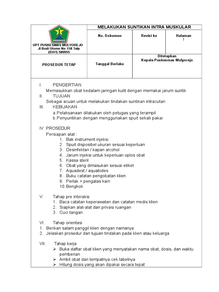 Sop Injeksi IM | PDF