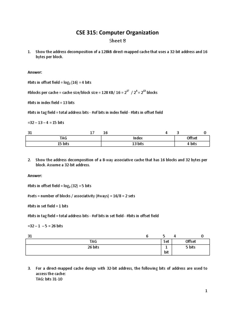 Sheet8 Solution | PDF | Cpu Cache | Operating System Technology