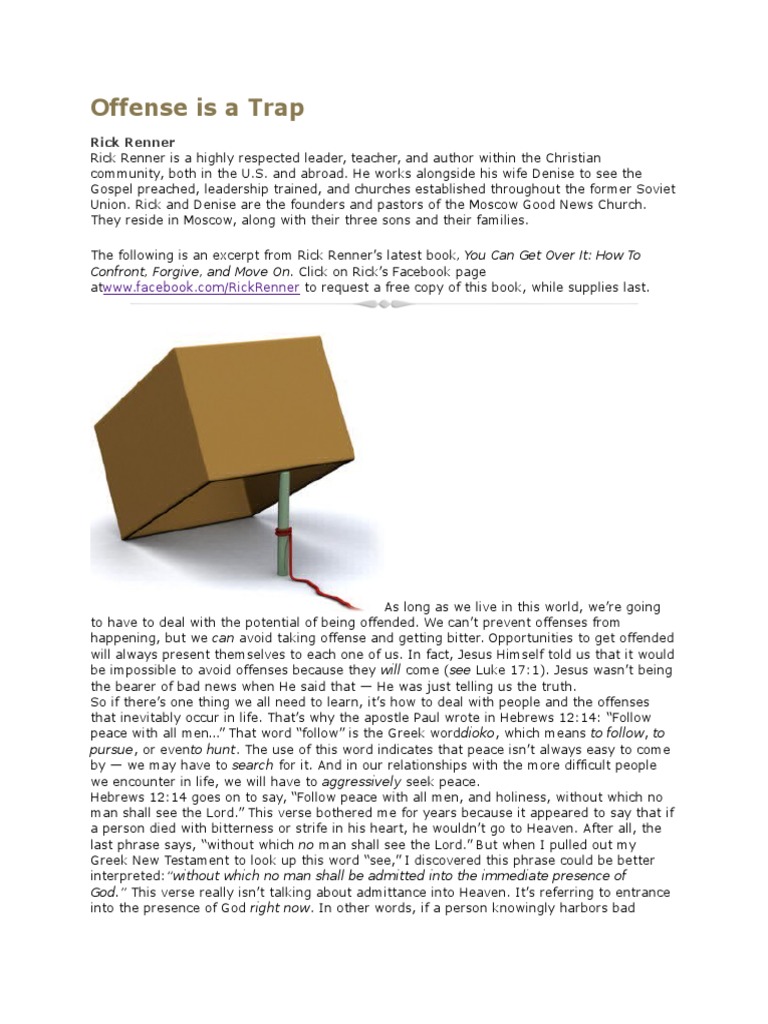 Offense Is A Trap | PDF | Forgiveness | Christian Church