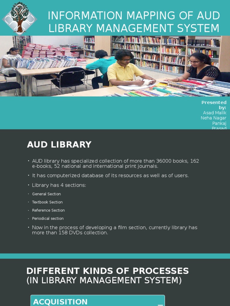 Information Mapping of Aud Library Management System: Presented by ...