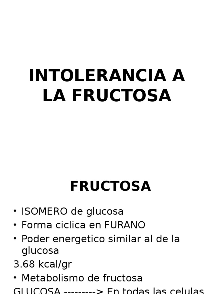 Intolerancia a la Fructosa: Causas y Efectos | PDF