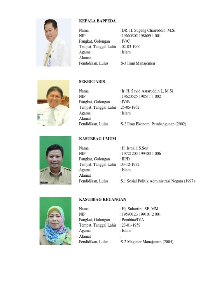 Struktur Organisasi Bappeda Samarinda | PDF