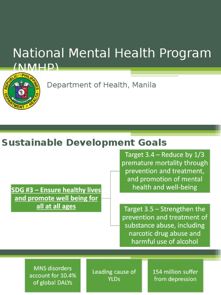 National Mental Health Program as of July 2016 | Health System | Mental ...