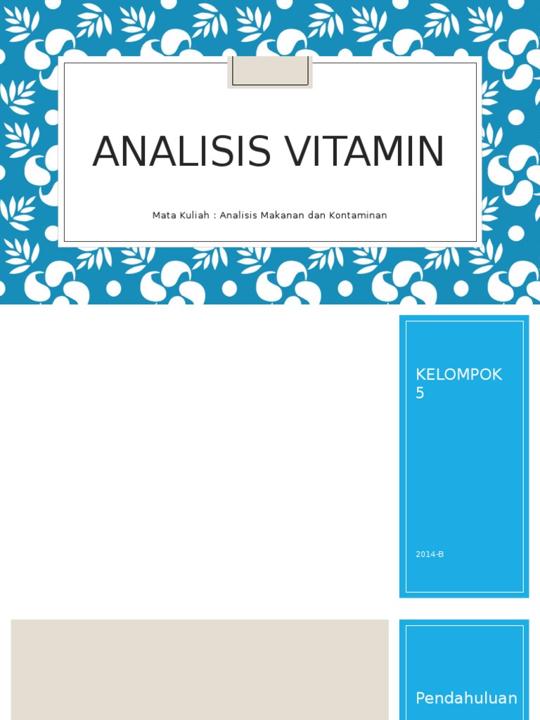 Analisis Kualitatif dan Kuantitatif Vitamin | PDF