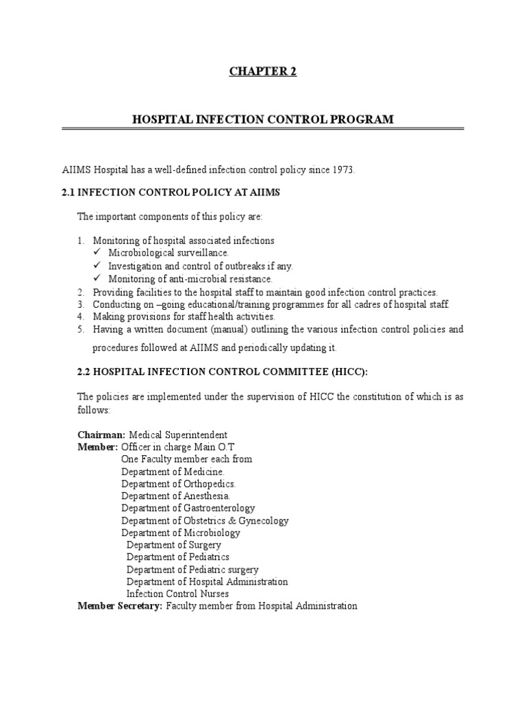 Final HICC Manual AIIMS | PDF | Sterilization (Microbiology ...