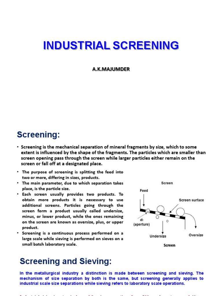 Industrial Screening Recent | PDF | Particle Size Distribution | Wire