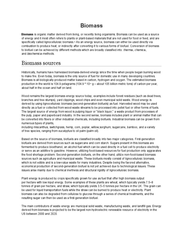 Biomass | PDF