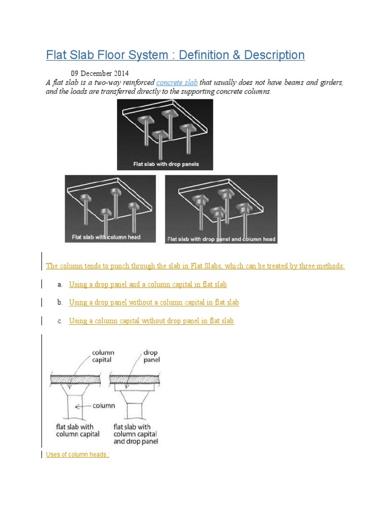 Flat Slab Floor System | Beam (Structure) | Column
