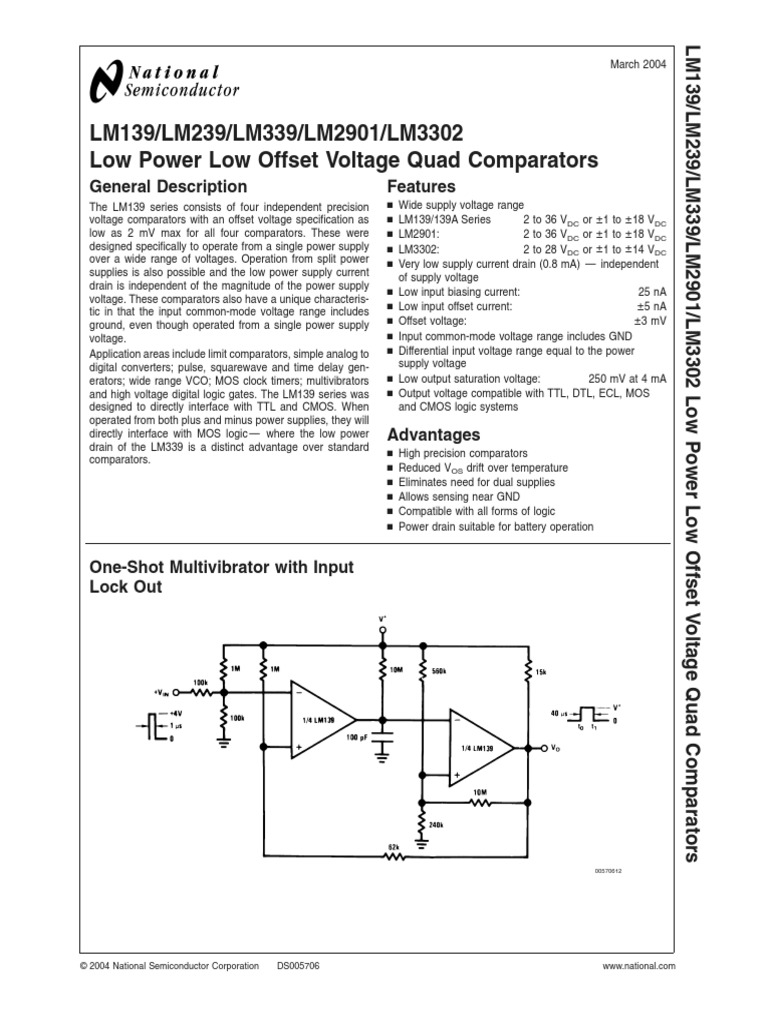 LM139/LM239/LM339/LM2901/LM3302 Low Power Low Offset Voltage Quad ...